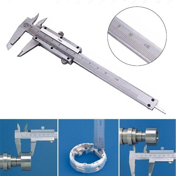 100mm Professional Stainless Steel Hardened Chromeplated Metric Vernie ...