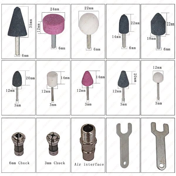 16 Pieces Air Compressor Die Grinder Polish Stone Kit – Tooltos Jewelry ...