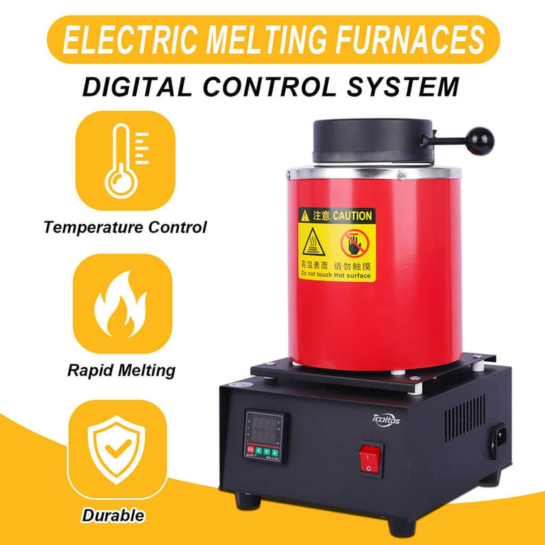 Tooltos 1800W Digital Metal Gold Jewelry Electric Melting Furnace ...