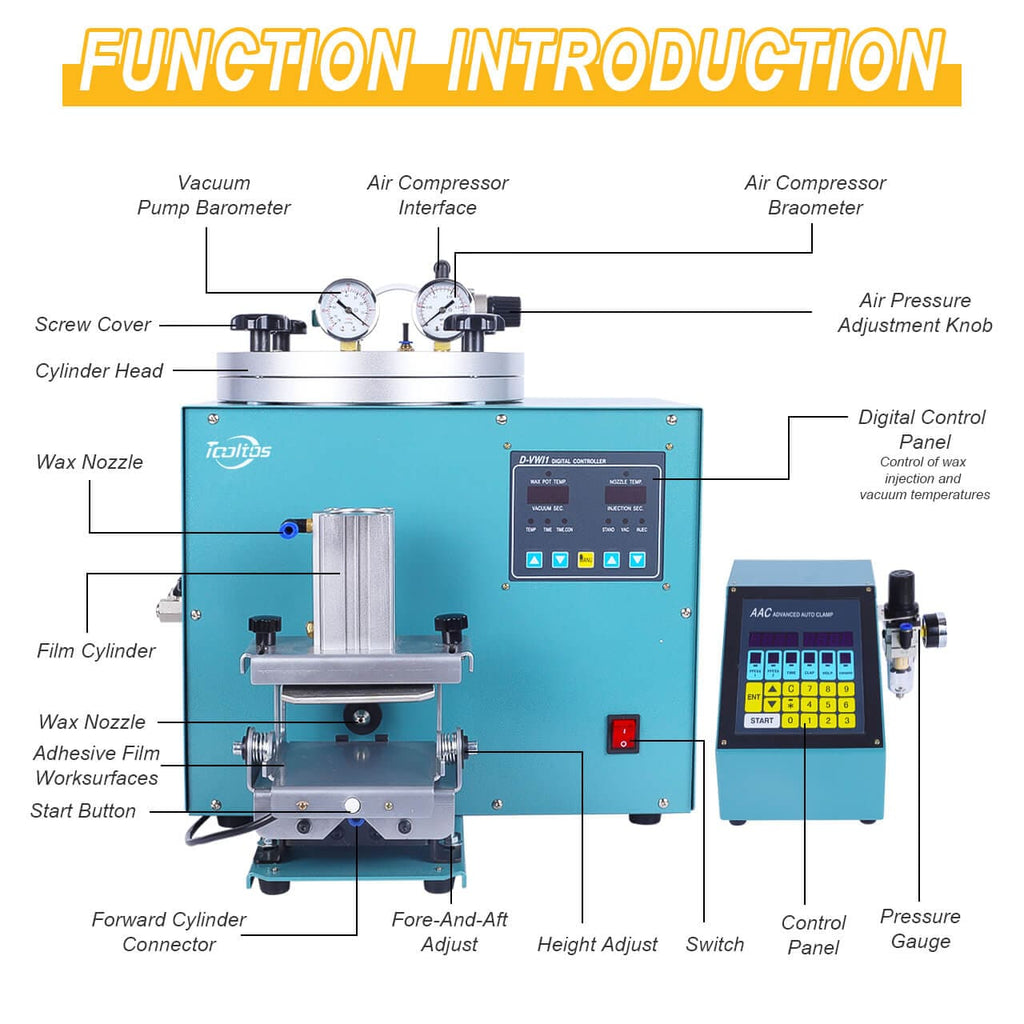Tooltos Fully Automatic Digital Control Jewelry Vacuum Wax Injection M ...