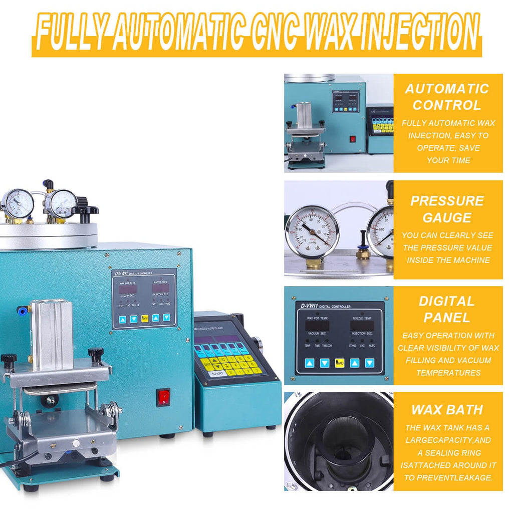Tooltos Fully Automatic Digital Control Jewelry Vacuum Wax Injection M ...